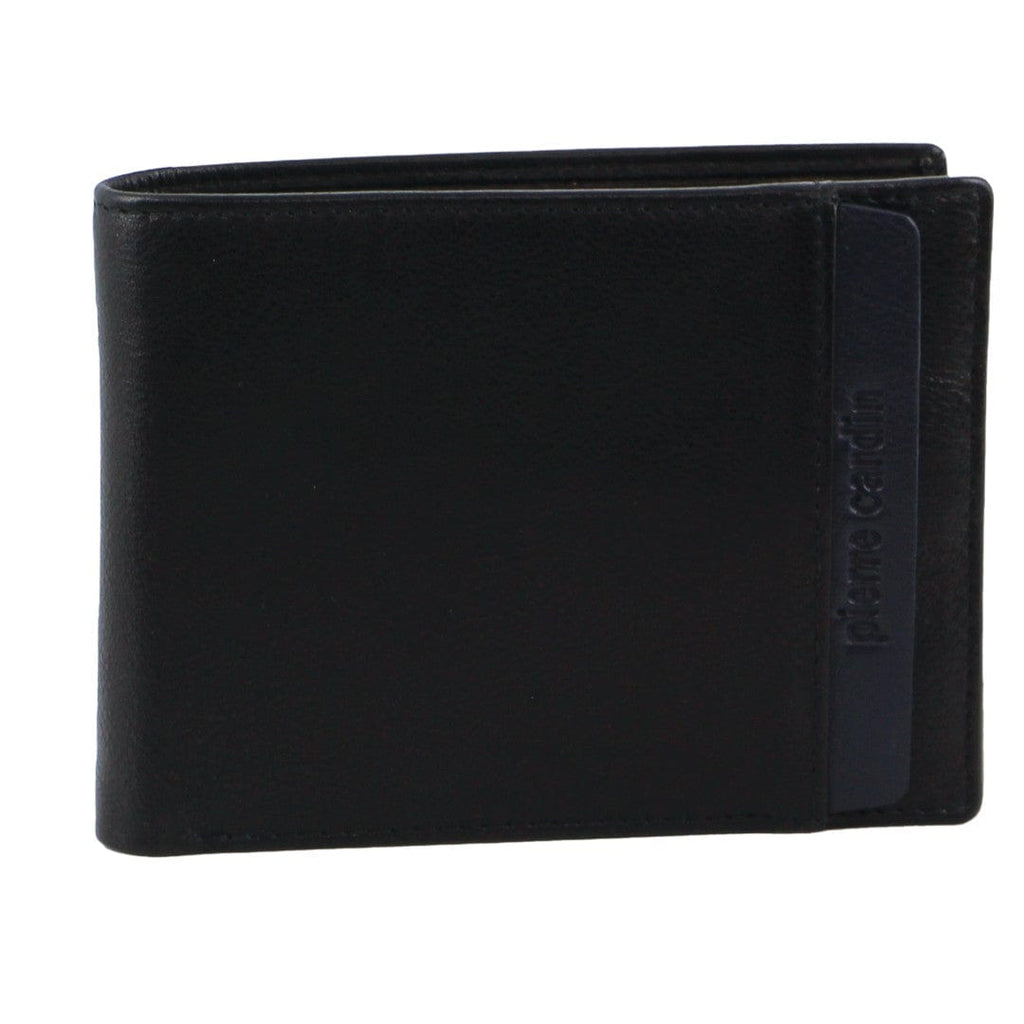 Pierre Cardin Italian Leather Two Tone Tri-Fold Men's Wallet in Black ...
